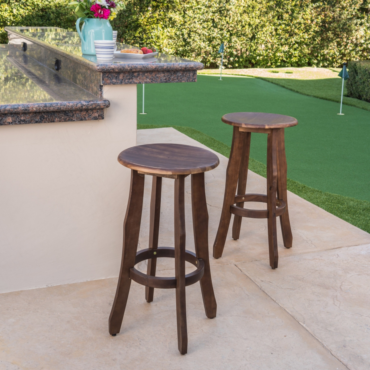 Click here for Streamdale Acacia Wood Barstools Stylish  Durable... prices