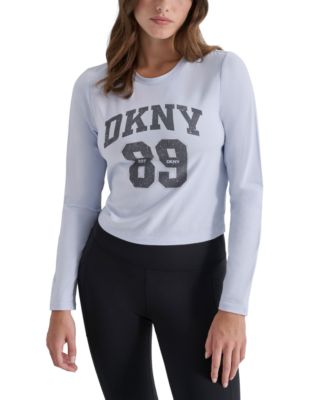 DKNY Women's Distressed 1989 Logo Crewneck Top - Macy's