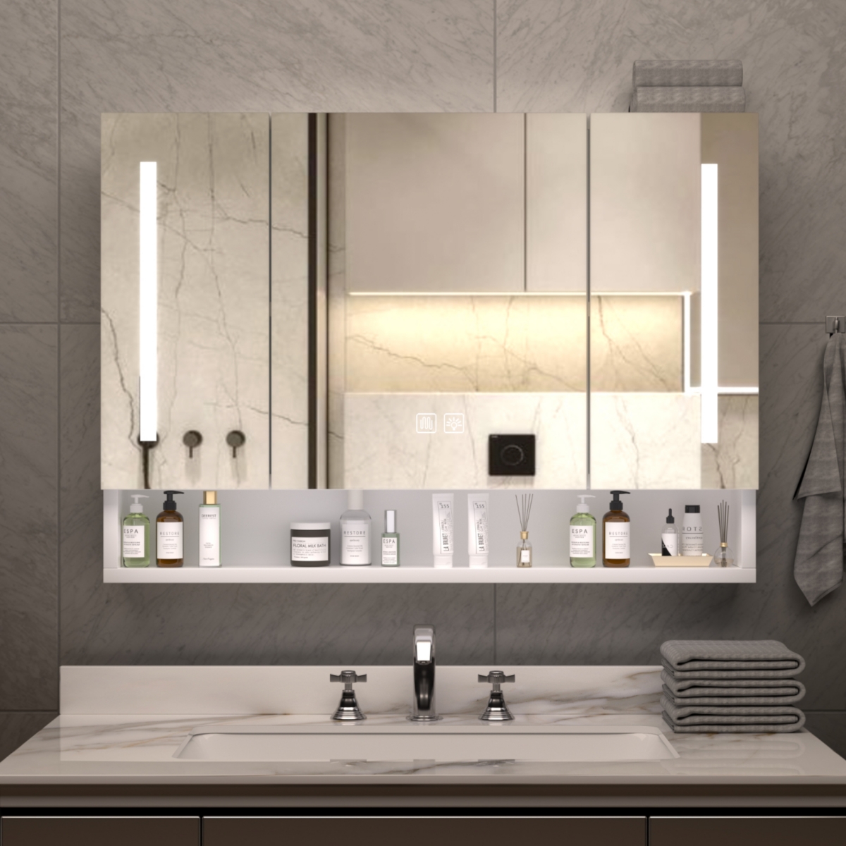 Click here for Streamdale Modern Bathroom Cabinet with Mirror  Le... prices