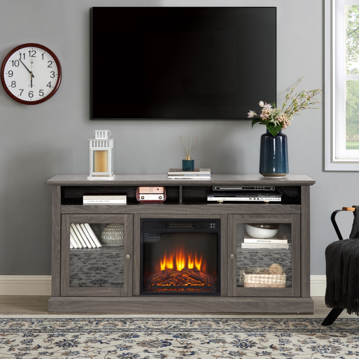Click here for Streamdale Contemporary Tv Console with Fireplace... prices