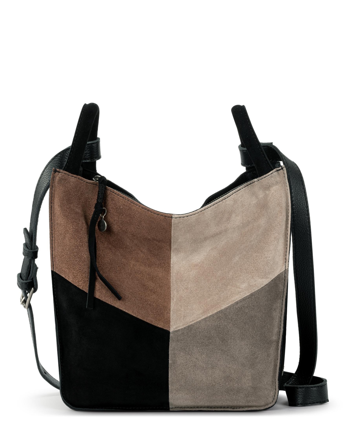The Sak Los Feliz Leather Medium Crossbody Bag - Neutral Suede Block