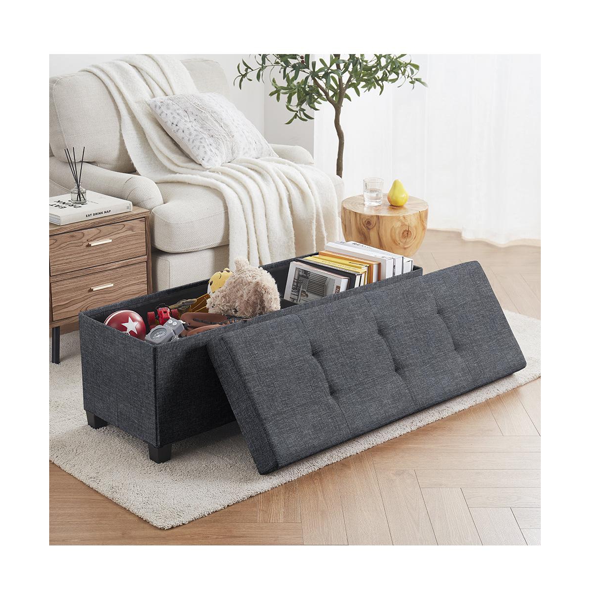 Click here for Ornavo Home Foldable Tufted 43 Inch Long Linen Ben... prices