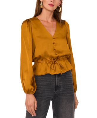1.STATE Women's Drawstring-Waist V-Neck Top - Macy's