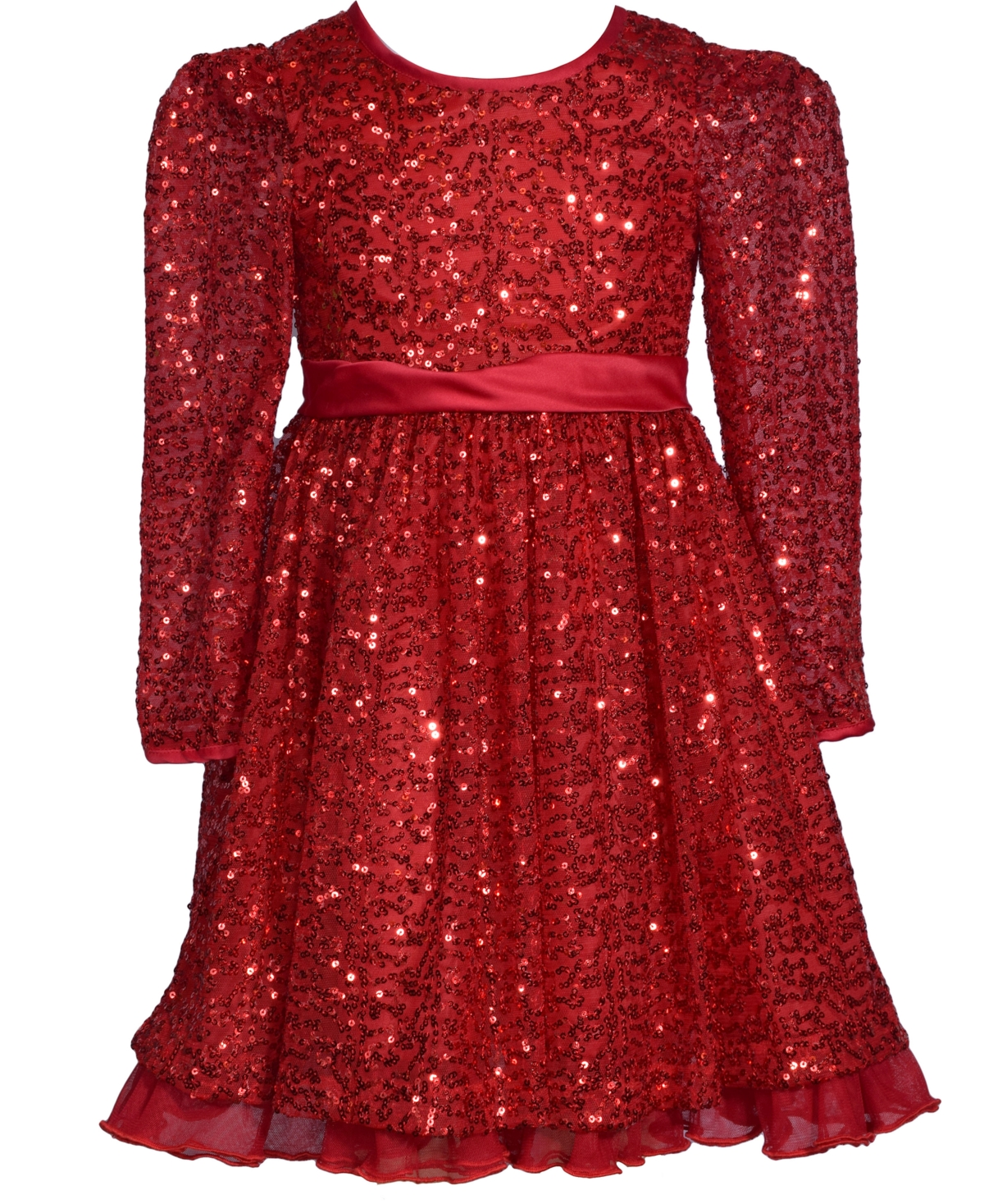 Click here for Bonnie Jean Little Girls Red All Over Sequin Dress... prices