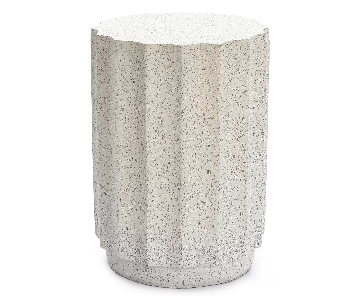 Click here for LuxenHome Off White with Gray Cement Fluted Round... prices