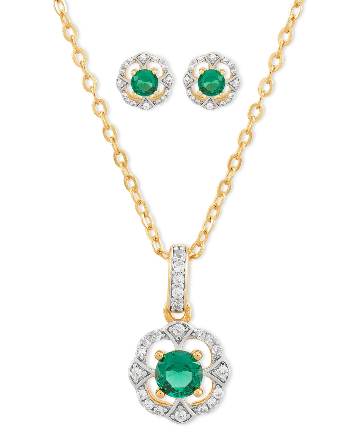 Click here for 2-Pc. Set Lab Created Emerald (7/8 ct. t.w.) & Lab... prices