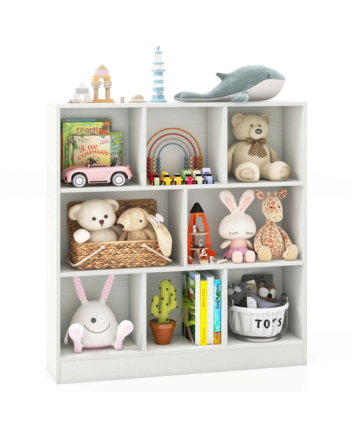 Click here for 8-Cube Bookcase 41" Wooden Toy Storage Organi... prices