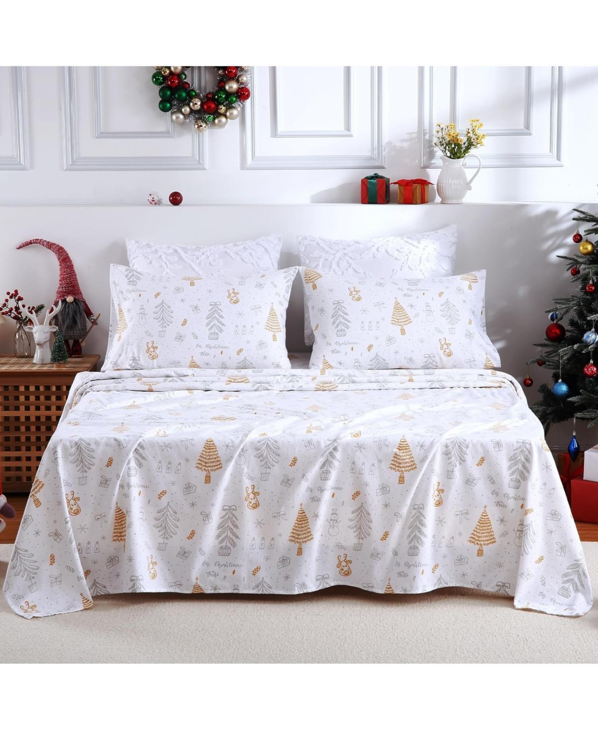 Click here for gaomon 4 Pieces Soft Microfiber Christmas Bedding... prices