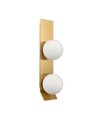 MOOSE Brass Opal Globe Glass Sconce 2 Light - Macy's