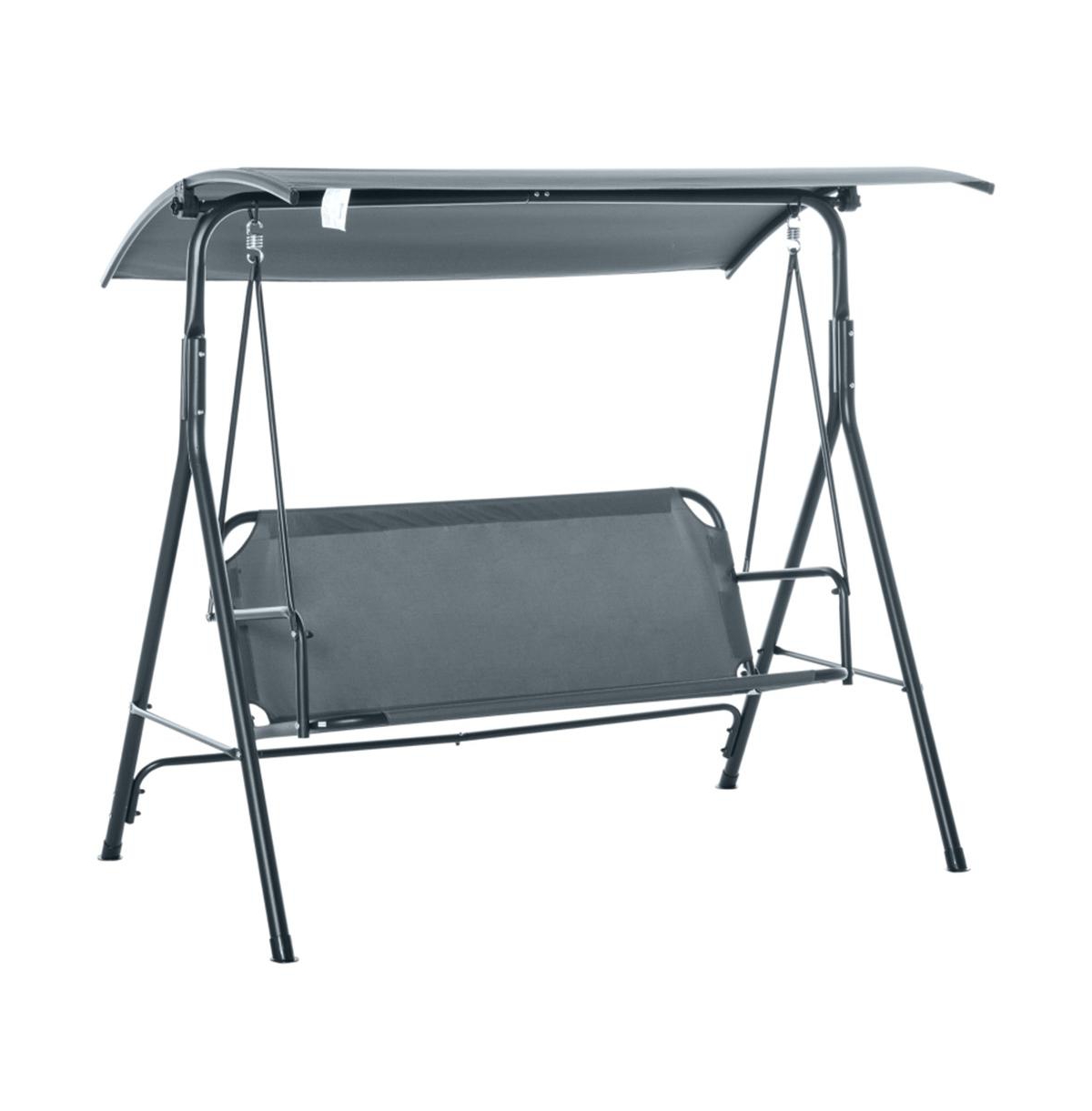 Click here for Slickblue 3-Seat Grey Patio Swing Chair – M... prices