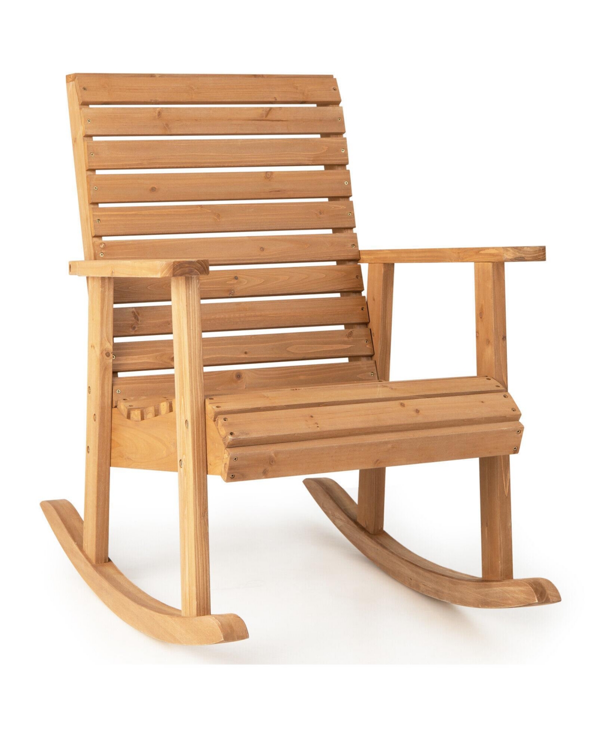 Click here for Sugift Outdoor Fir Wood Rocking Chair with High Ba... prices