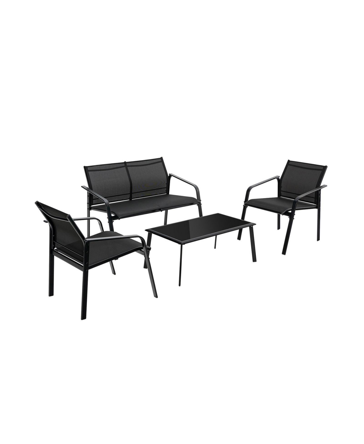 Click here for Sugift 4 Pieces Patio Furniture Set with Armrest L... prices