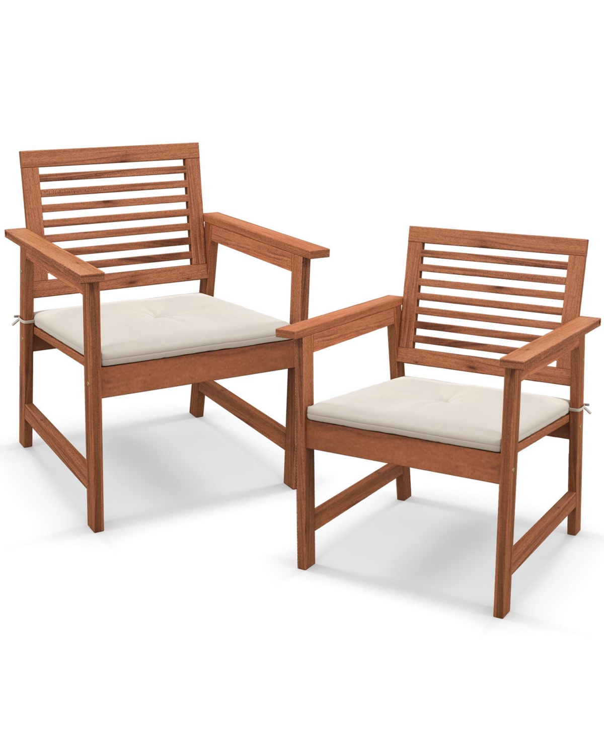 Click here for Sugift Set of 2 Patio Solid Wood Dining Chairs wit... prices