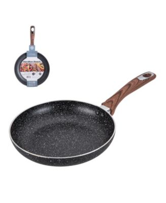 Hamilton Beach Fry Pan 10-Inch, Nonstick with Marble Coating, Wood like ...