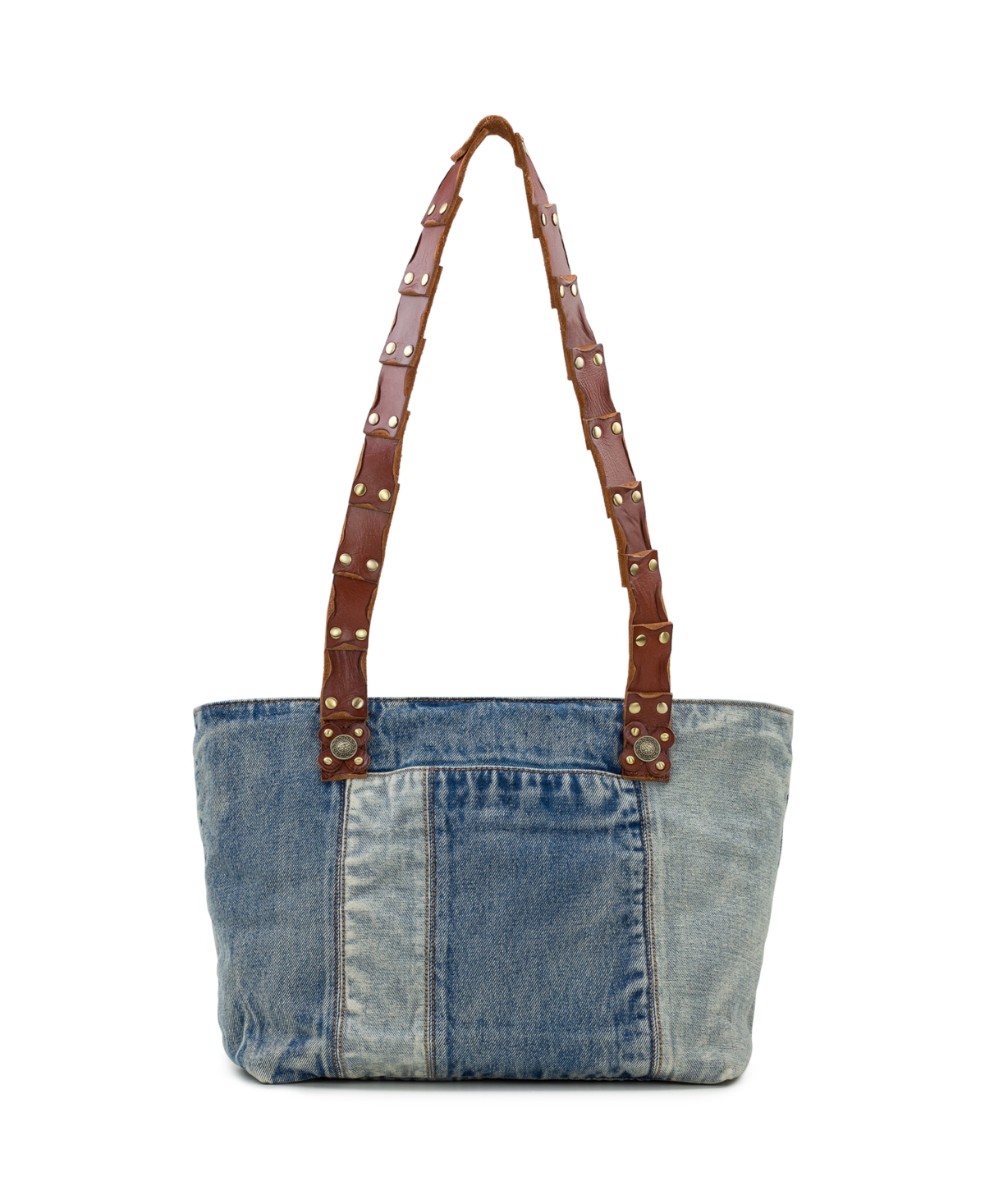 Click here for Patricia Nash Maggiore Washed Denim Patchwork Tote... prices