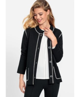 Olsen Women's Contrast Trim Cardigan - Macy's