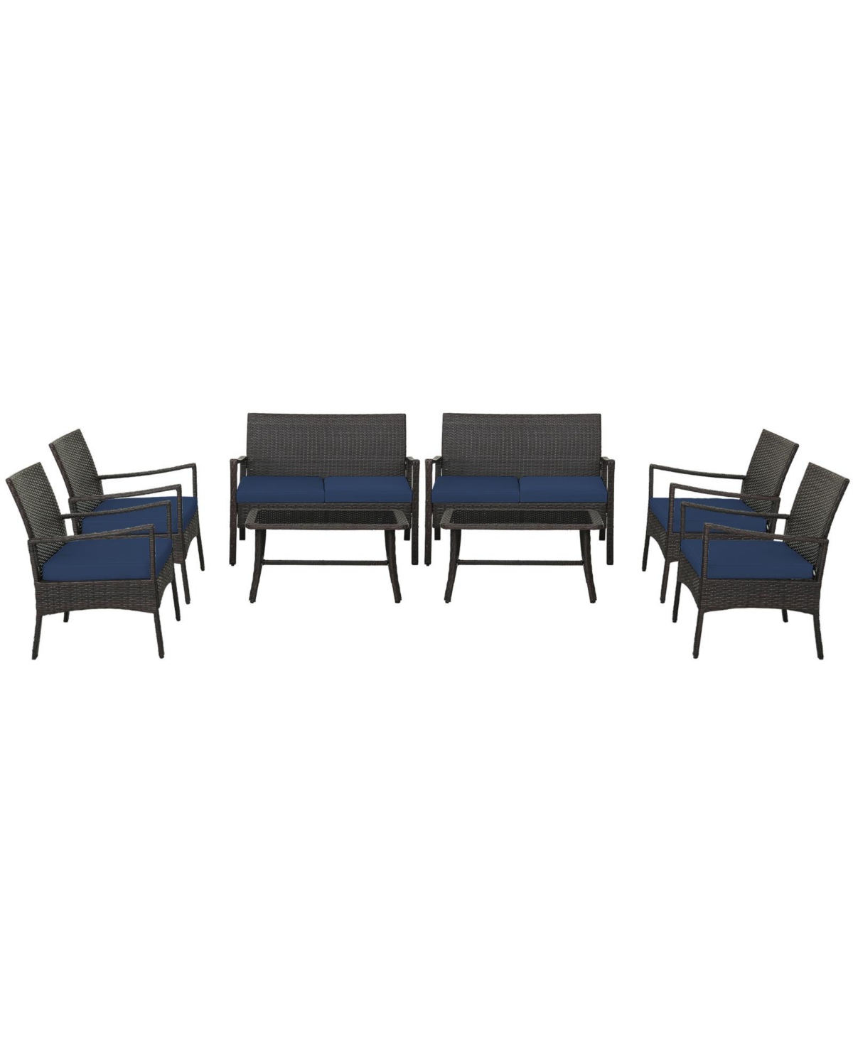 Click here for Sugift 4 Pieces Rattan Conversation Set with Tempe... prices