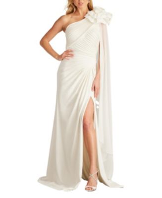 Tadashi Shoji Women's Amoret Rosette Shoulder Gown - Macy's