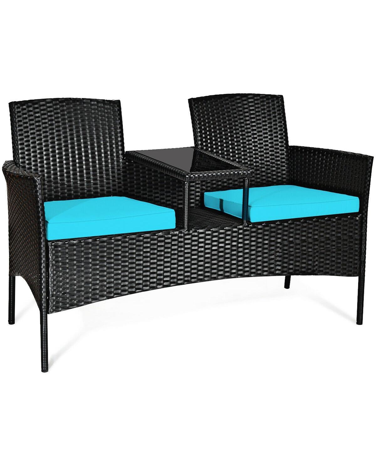 Click here for Sugift Wicker Patio Conversation Furniture Set wit... prices