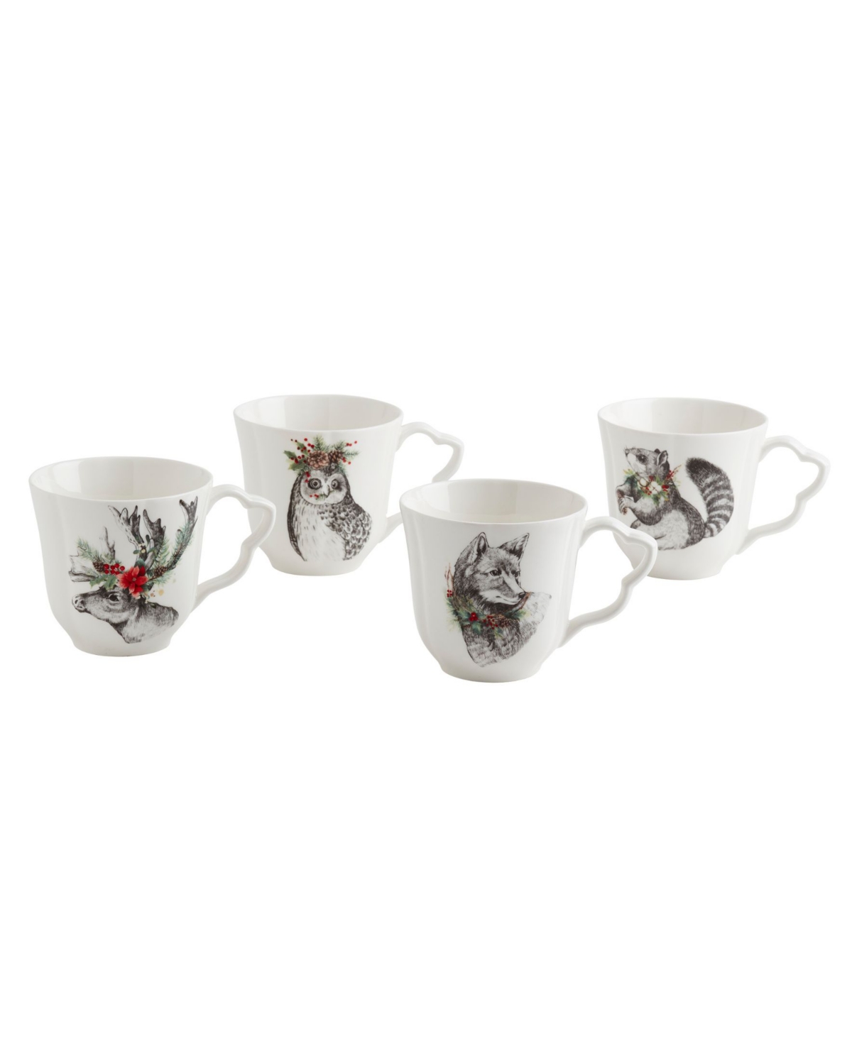 Click here for Tabletops Gallery Furry Christmas Mugs  Set of 4 -... prices