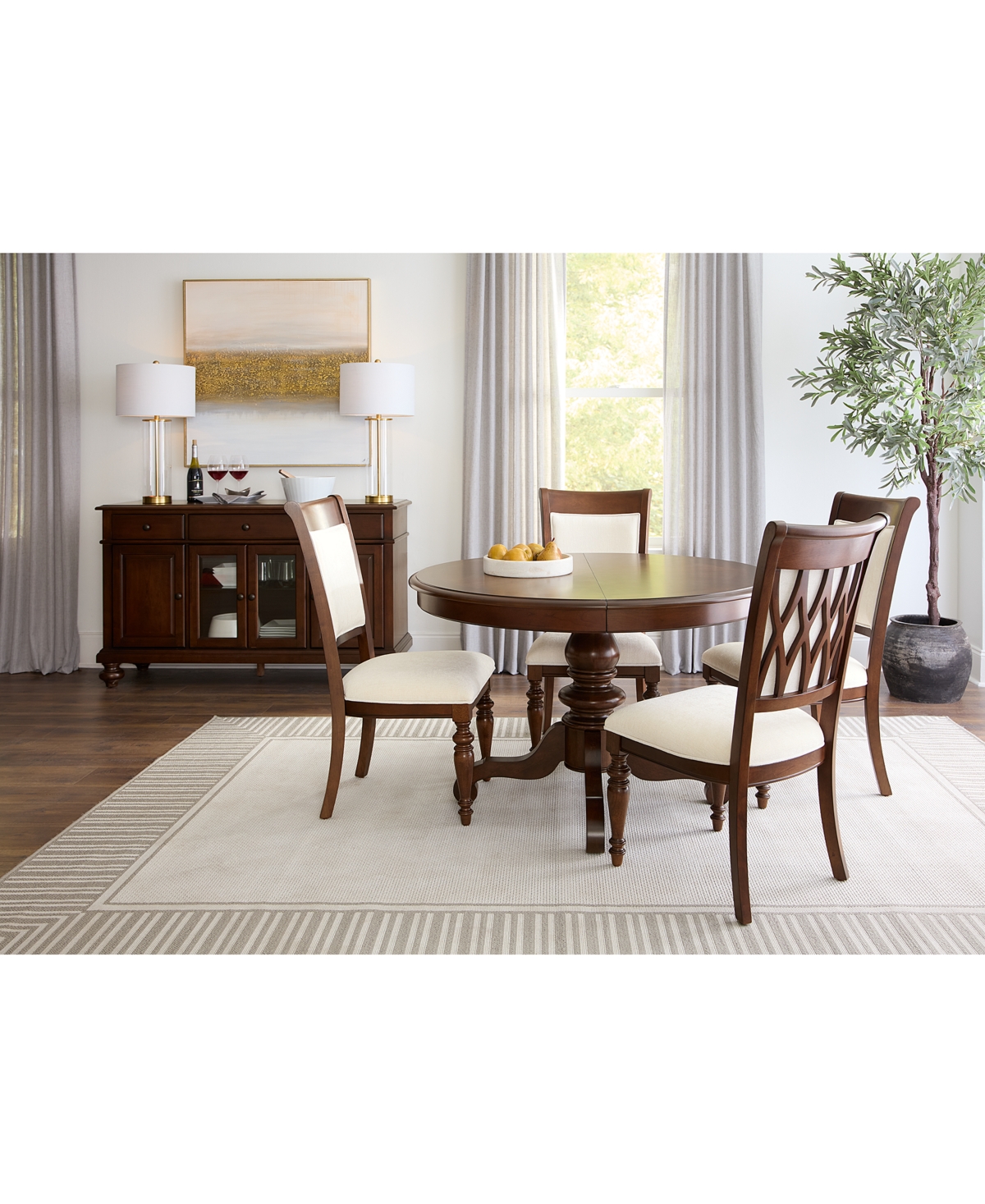 Click here for Daria 5-Pc. Dining Set (Round Table & 4 Upholstere... prices