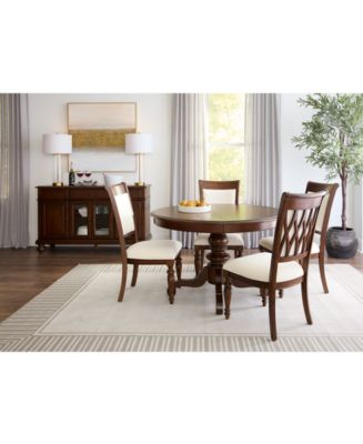 Daria 5-Pc. Dining Set (Round Table & 4 Upholstered Back Side Chairs ...
