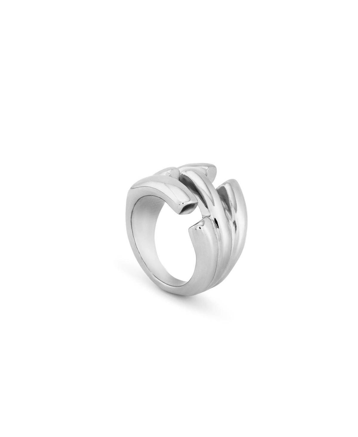 Click here for UNOde50 Central Slits Metal Alloy Ring - Silver prices