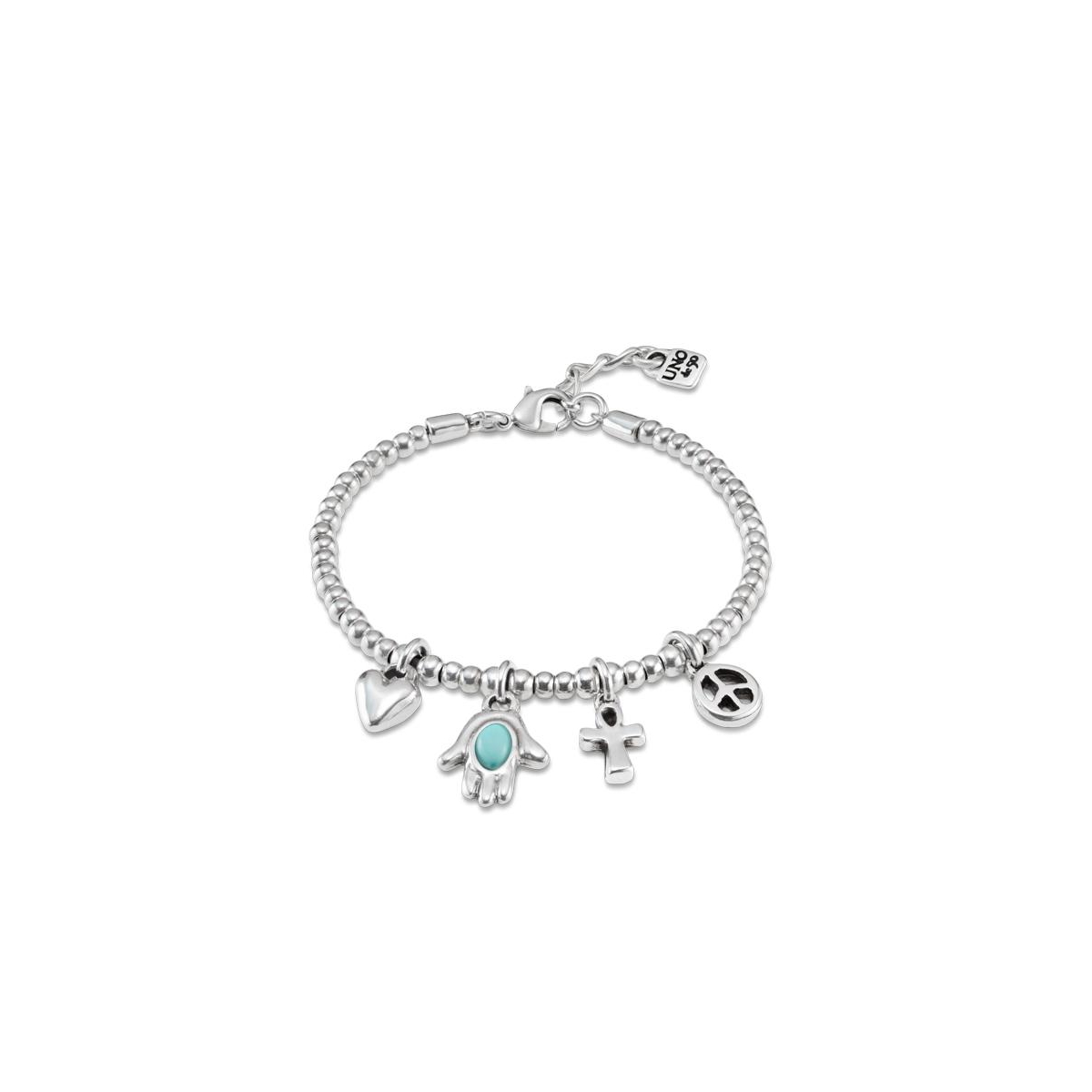 Click here for UNOde50 4 Charms Bead Chain Carabiner Clasp Bracel... prices