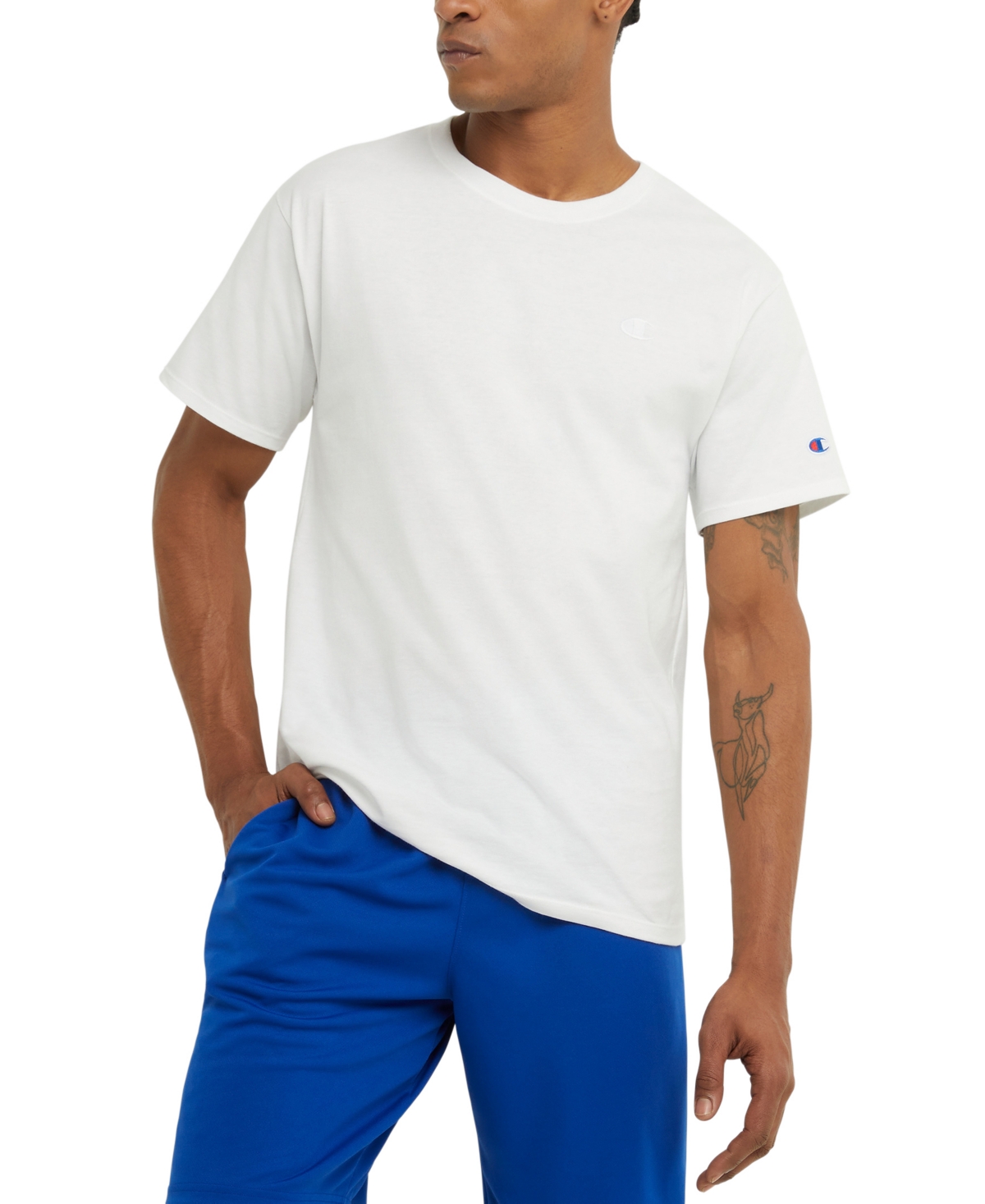 Click here for Champion Mens Cotton Jersey T-Shirt - White prices