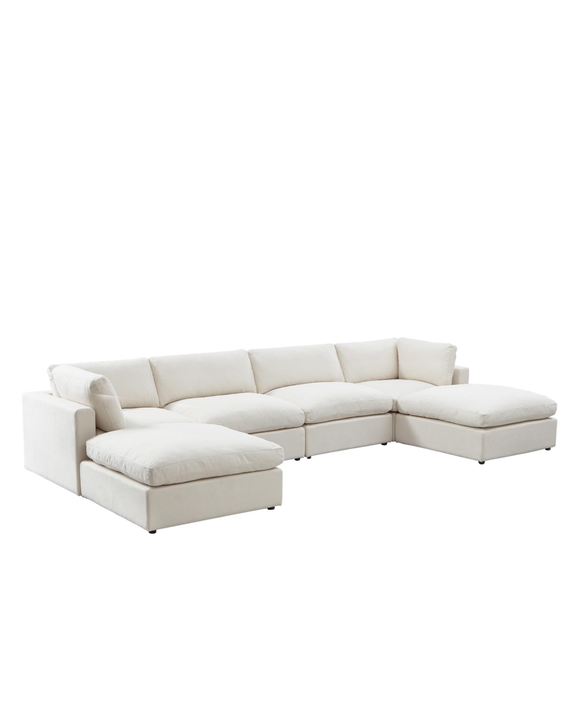 Click here for Rustic Manor Yaritza Linen 4- Seat Modular Sofa U-... prices