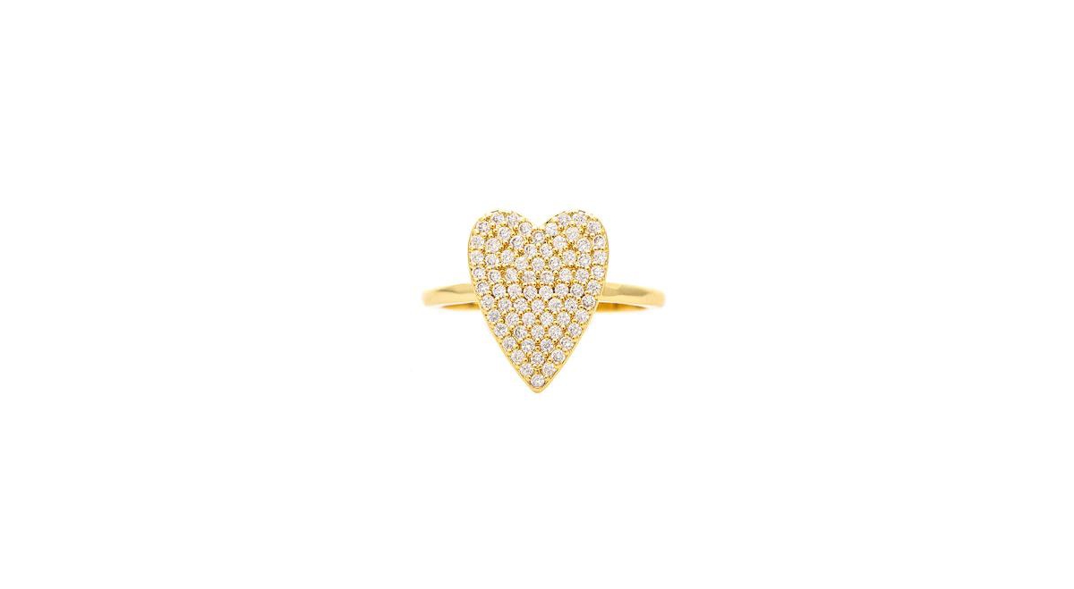 Click here for Rivka Friedman Pave Cubic Zirconia Heart Ring - Go... prices