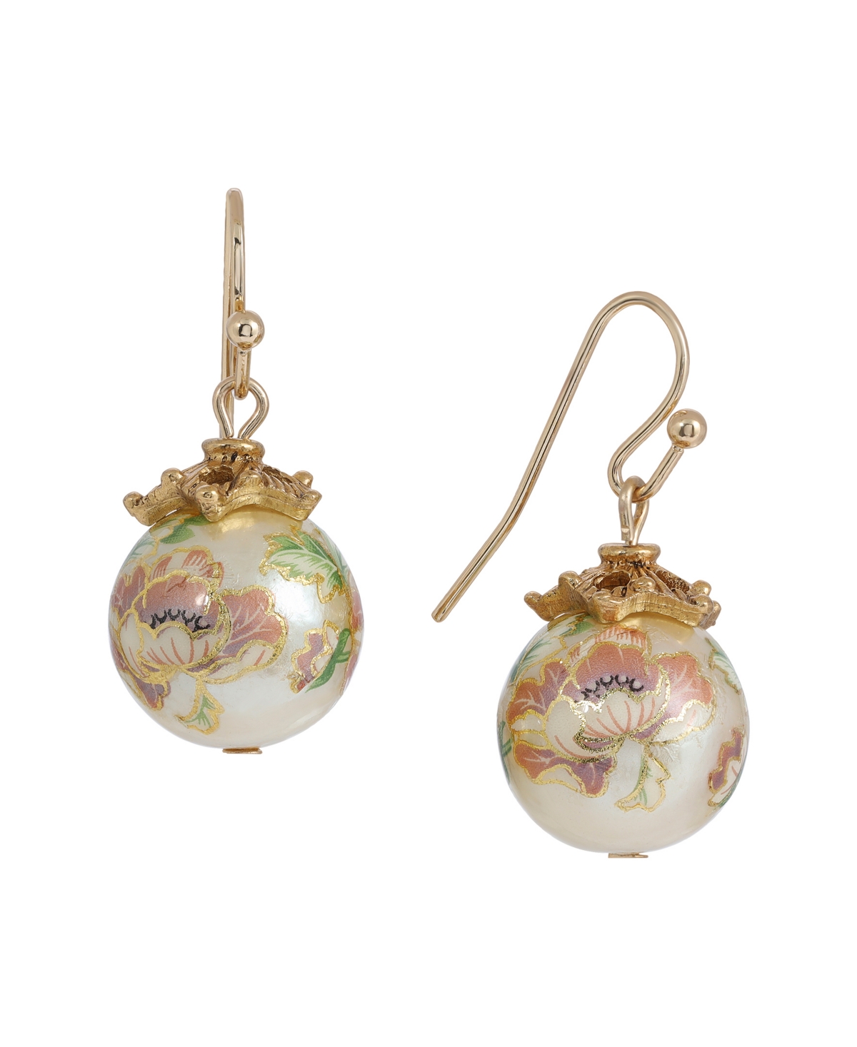 Click here for 2028 Floral Acrylic Bead Drop Earrings - White prices