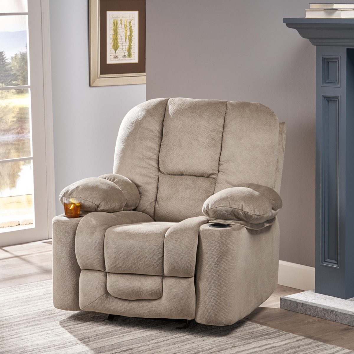 Click here for Streamdale Luxurious Manual Recliner in Coffee - C... prices