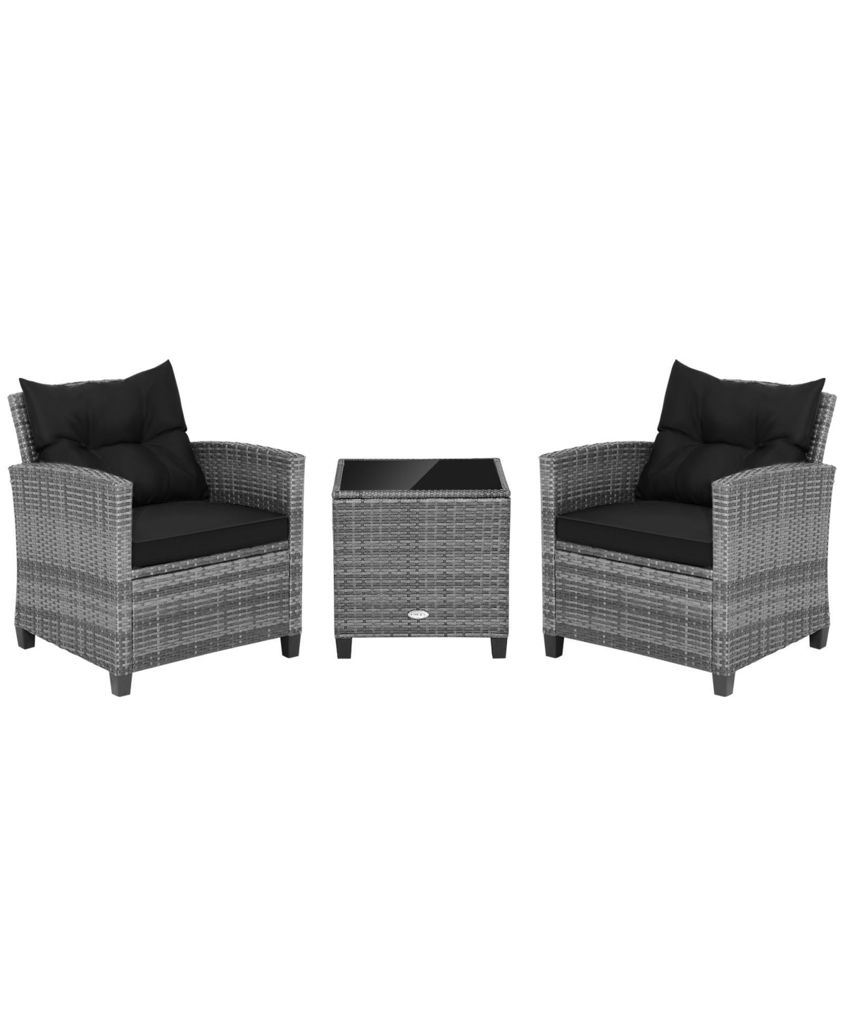 Click here for Sugift 3 Pieces Outdoor Wicker Conversation Set wi... prices