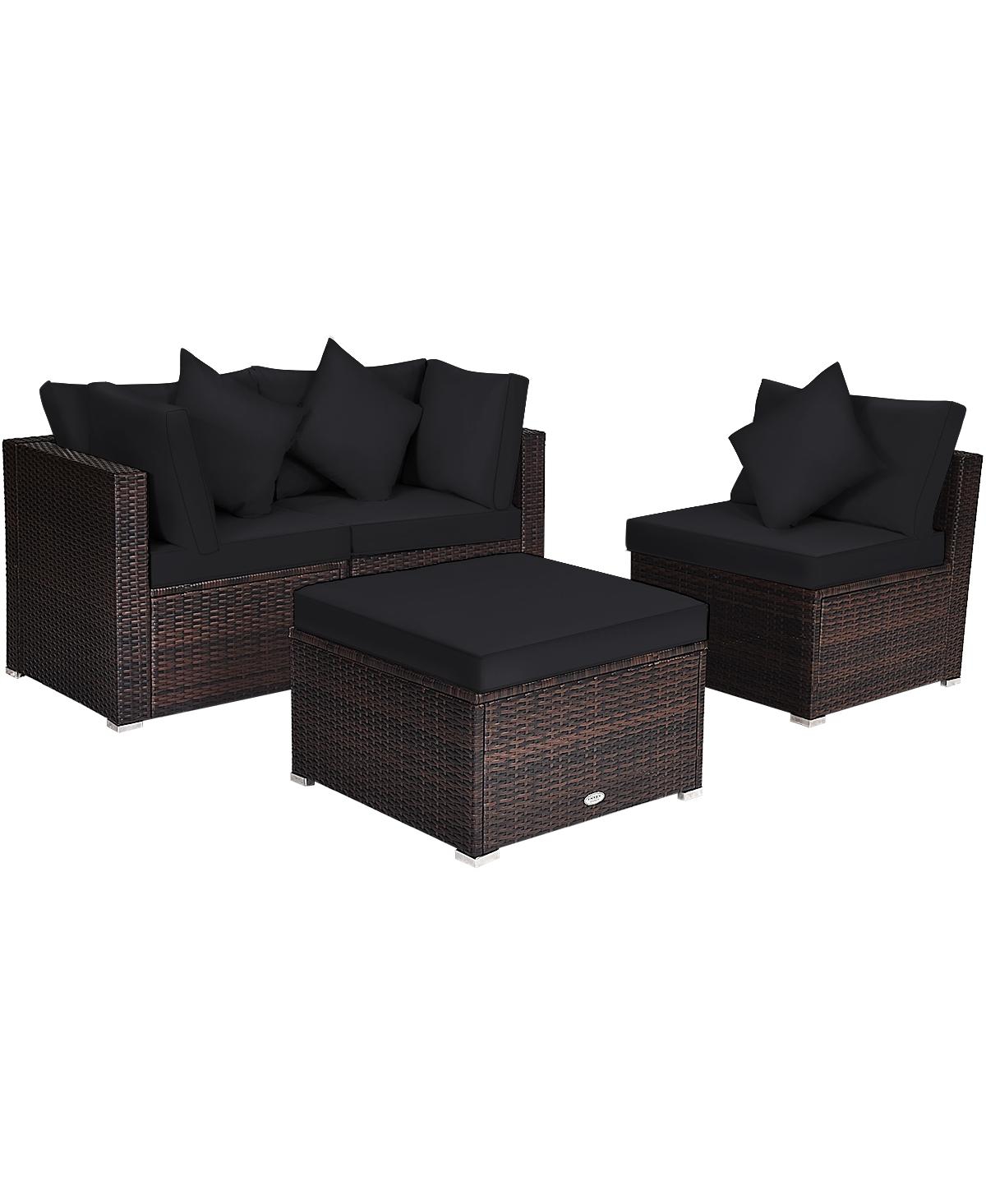 Click here for Sugift 4 Pieces Ottoman Garden Patio Rattan Wicker... prices