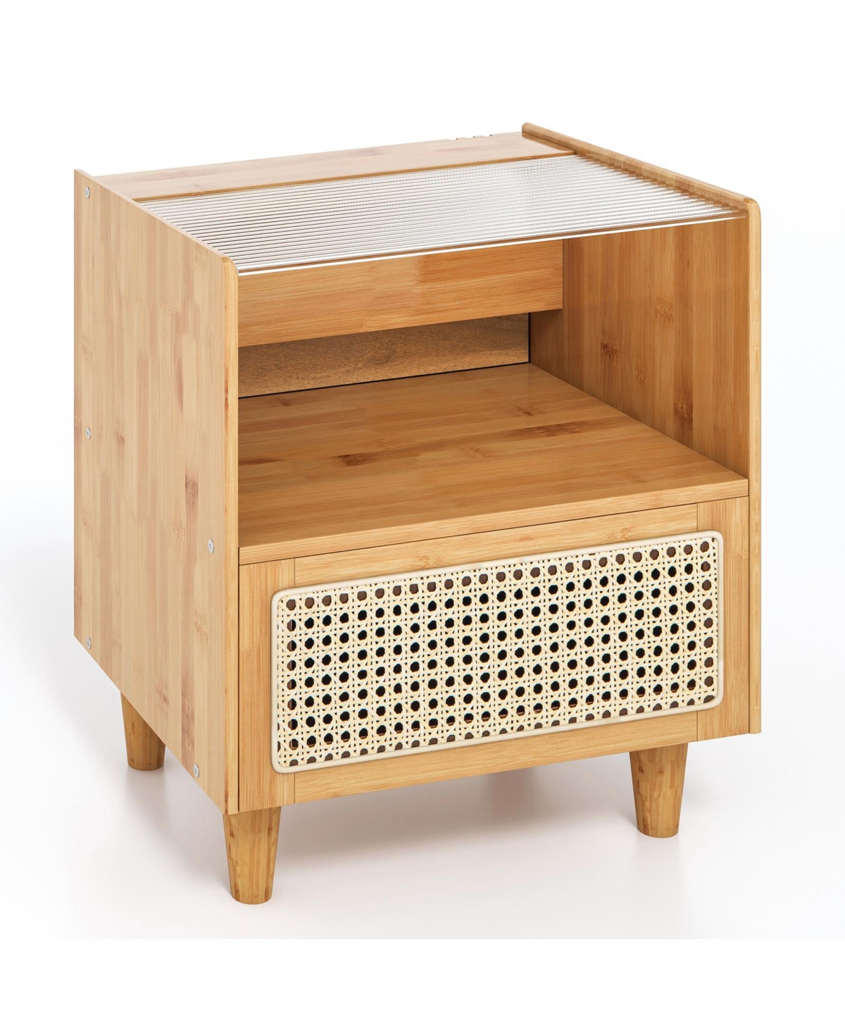 Click here for Sugift Bamboo Rattan Nightstand with Drawer and So... prices