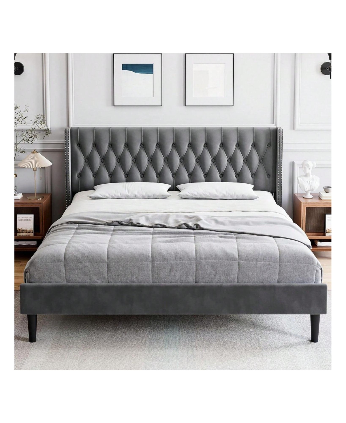 Click here for gaomon Full/Queen/King Size Bed Frame With Headboa... prices
