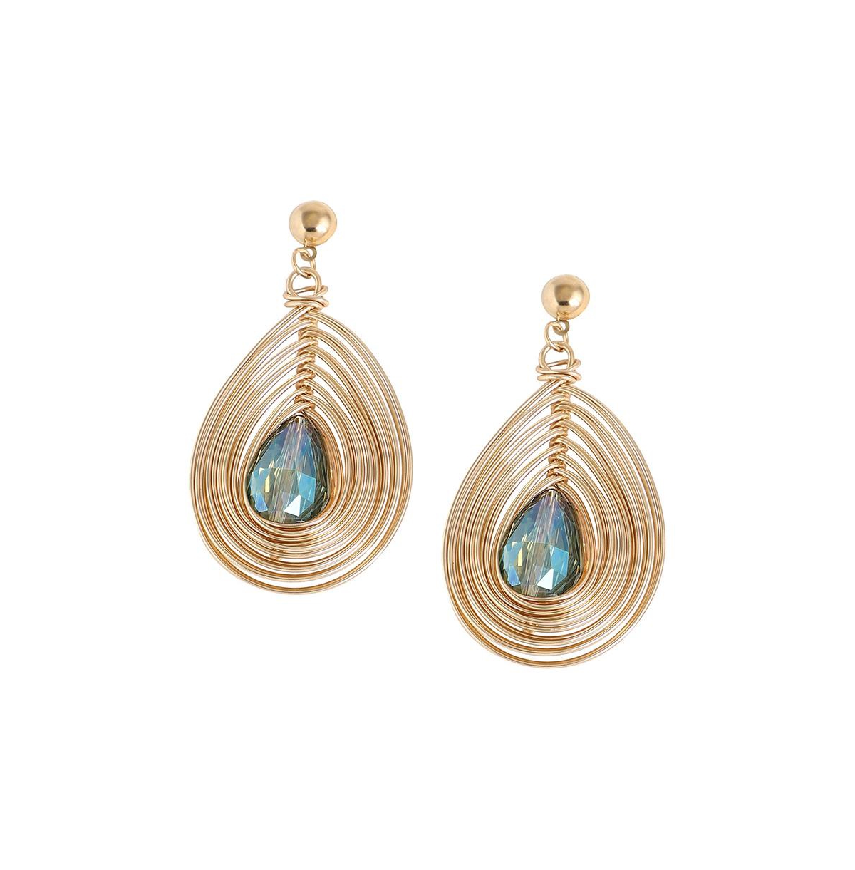 Click here for Sohi Womens Wired Drop Earrings - Blue prices