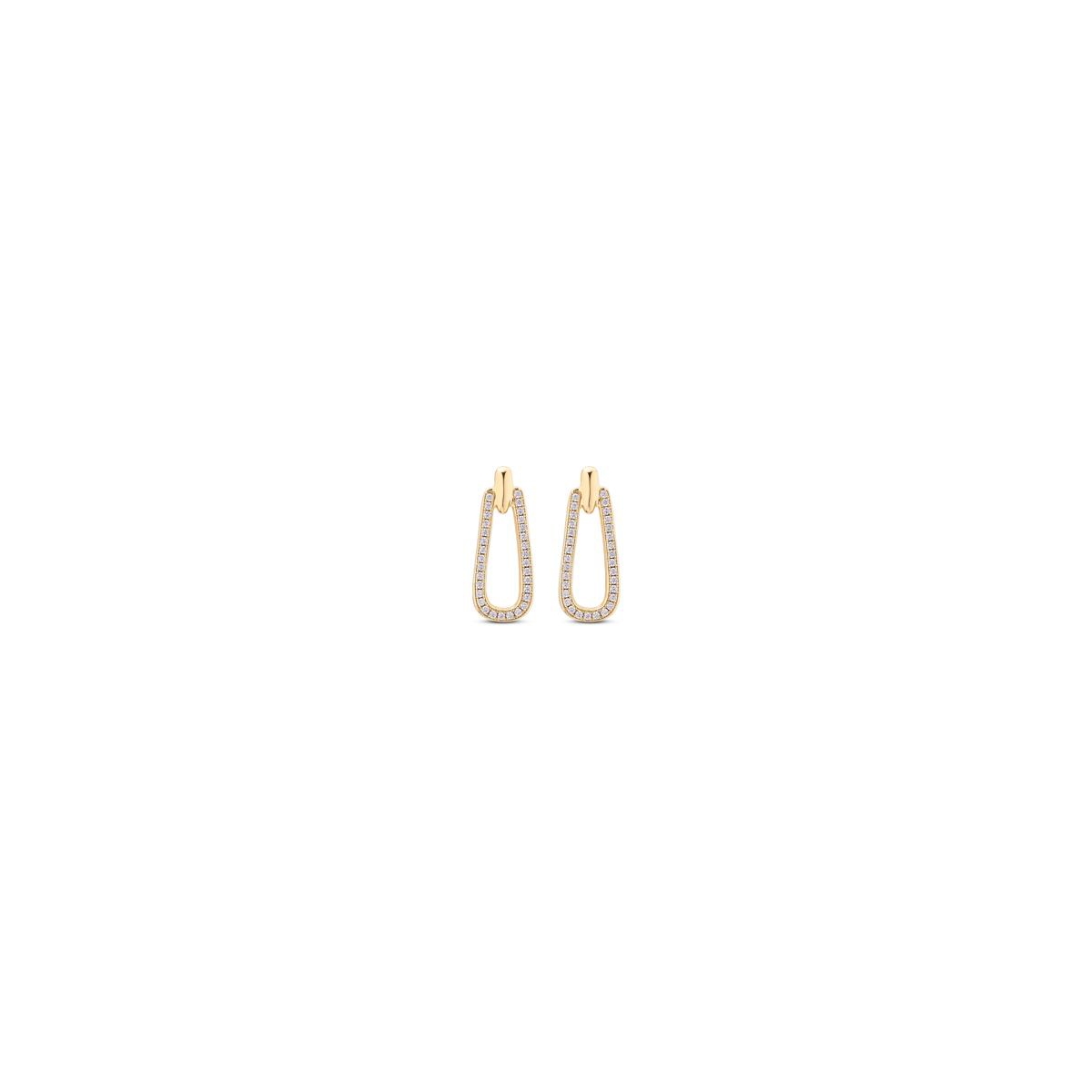 Click here for UNOde50 Metal Alloy Link Form Topaz Earrings - Gol... prices