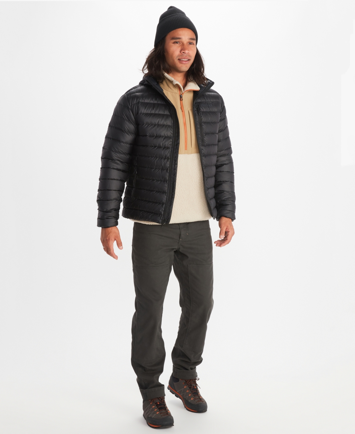 Click here for Marmot Mens Highlander Puffer Hoodie - Black prices