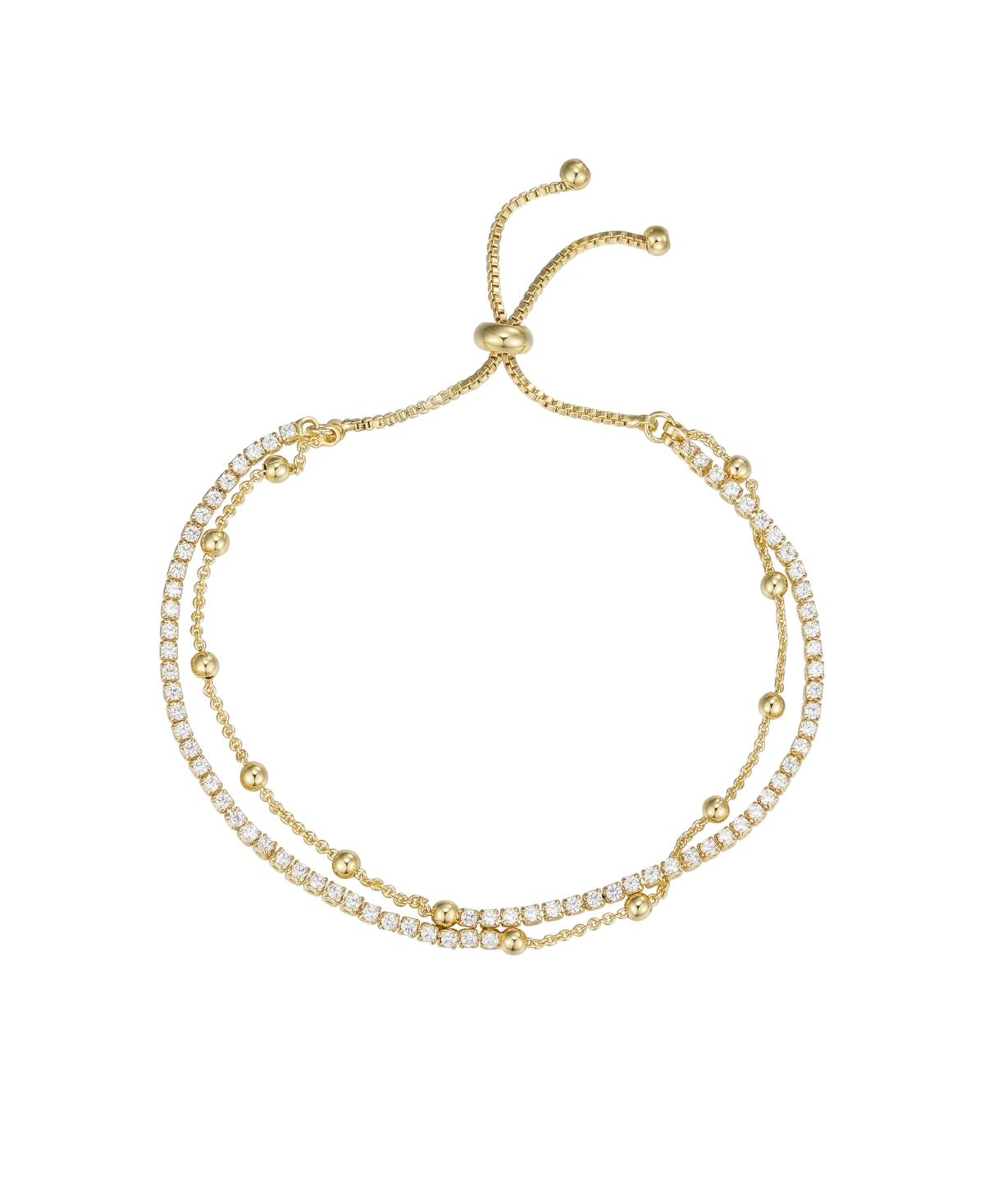 Click here for Macys Double Row Adjustable Bracelet - Gold prices