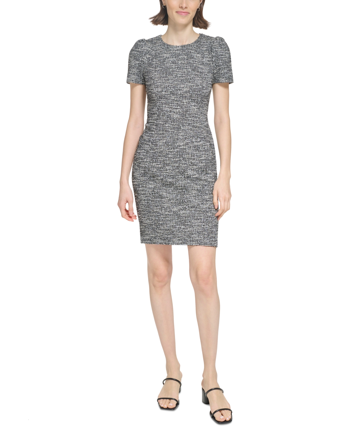 Click here for Calvin Klein Womens Tweed Short-sleeve Sheath Mini... prices