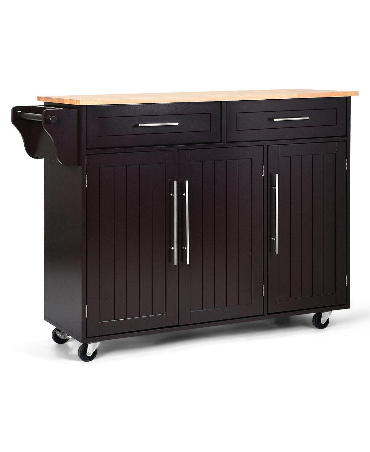 Click here for Sugift Kitchen Island Trolley Wood Top Rolling Sto... prices