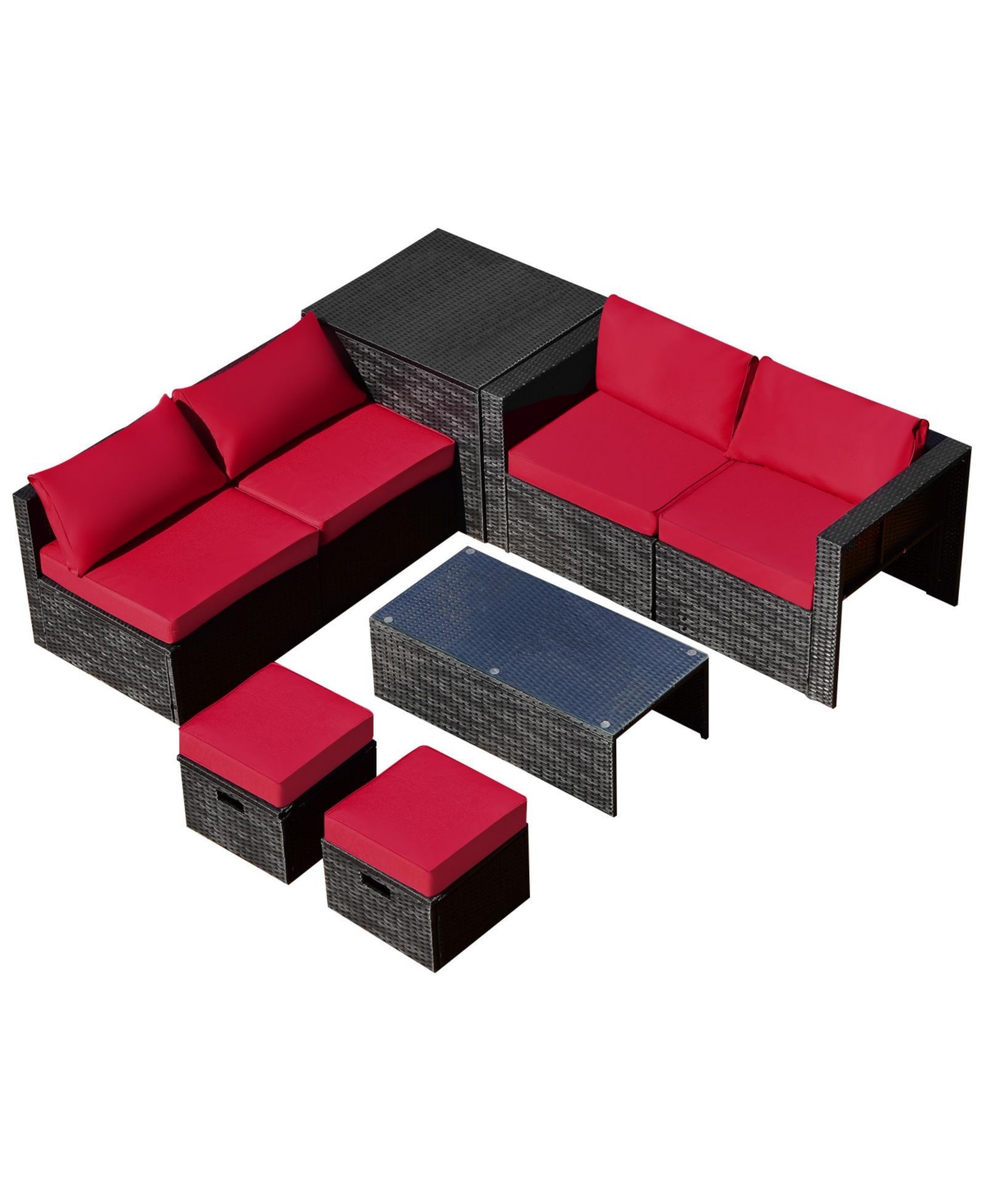 Click here for Sugift 8 Pieces Patio Rattan Storage Table Furnitu... prices