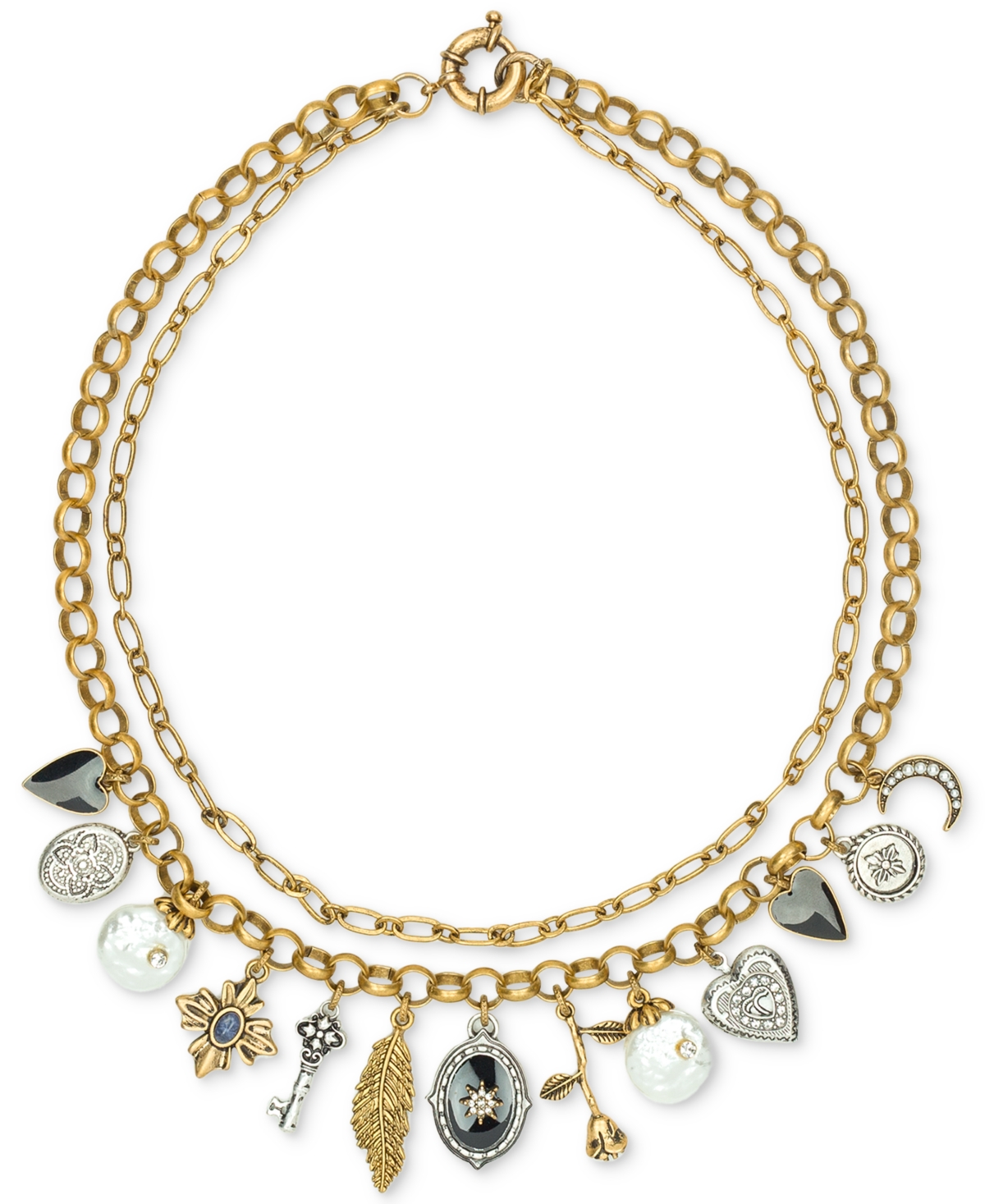 Click here for Patricia Nash Two-Tone Mixed Stone Multi-Charm 16... prices