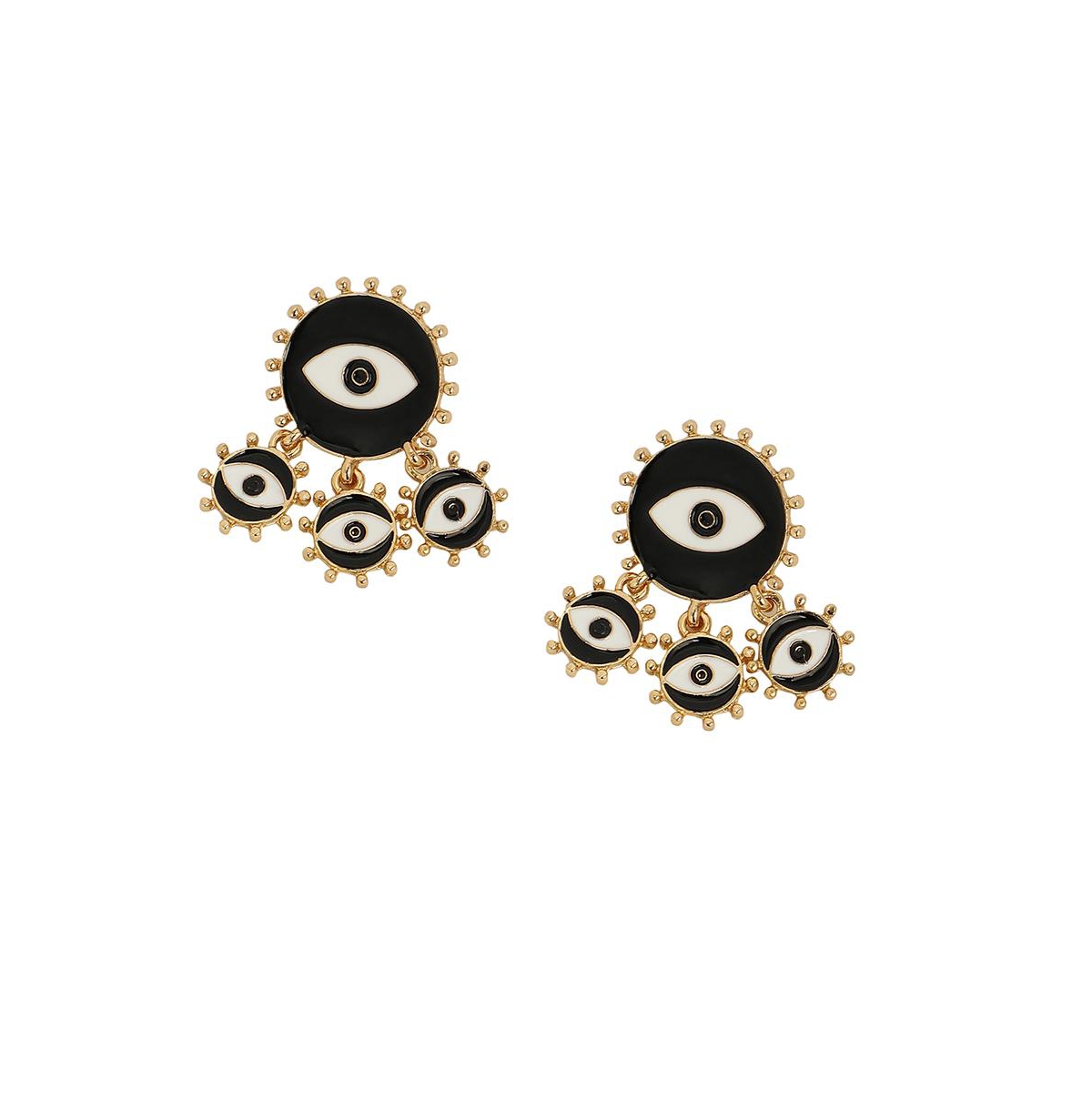 Click here for Sohi Womens The Malocchio Drop Earrings - Black prices