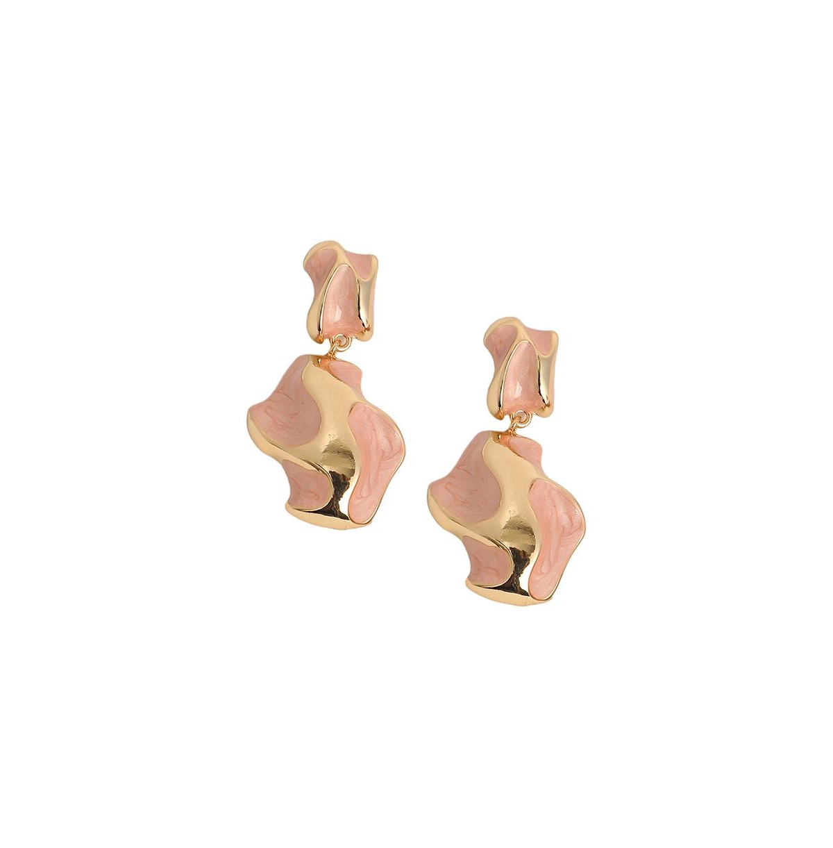 Click here for Sohi Womens The Eroded Drop Earrings - Pink prices