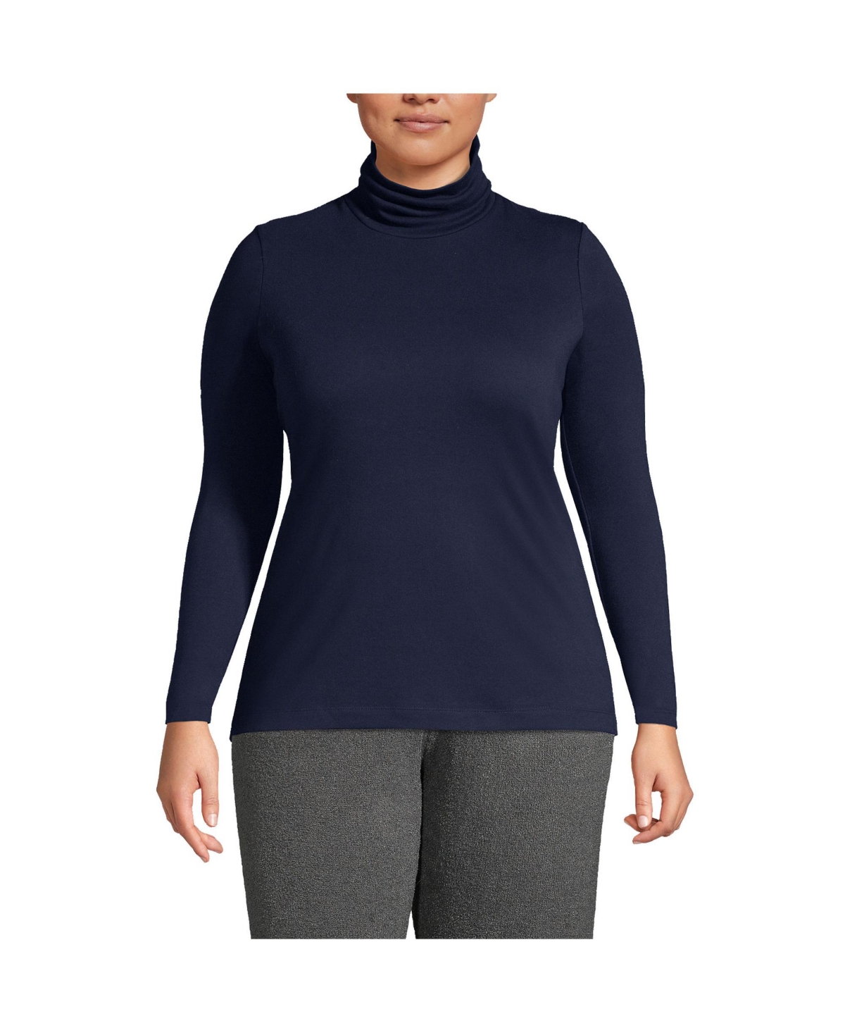 Click here for Lands End Plus Size Supima Cotton Fitted Long Slee... prices