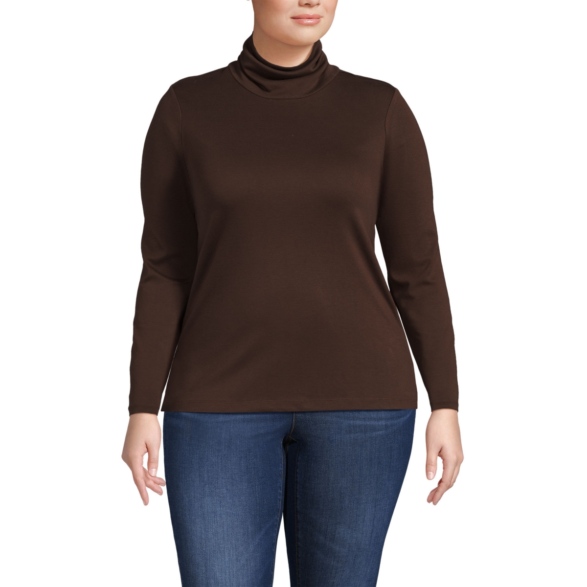 Click here for Lands End Plus Size Supima Cotton Fitted Long Slee... prices
