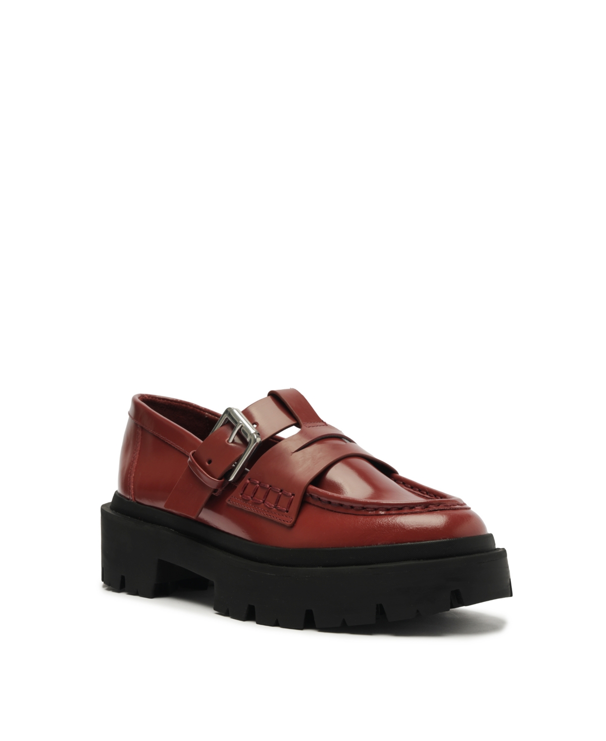 Click here for Schutz Womens Alana Buckle Platform Loafers - Red prices